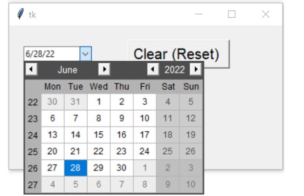 Tkcalendar DateEntry For Date Selection Drop down Calendar In Tkinter 