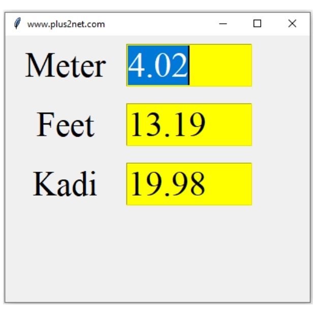 Converting Feet To Meter And Vice Versa Using On Focus Out Event Of 