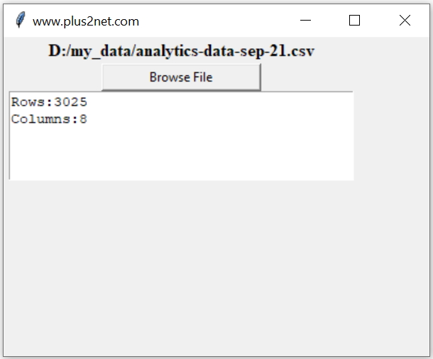 Tkinter GUI To Select And Read Csv File To Create Pandas DataFrame
